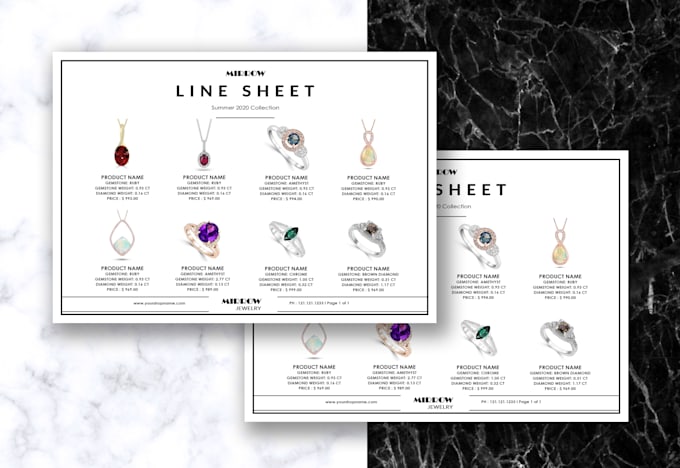 Design product line sheet sell sheet or wholesale catalog within 24hrs ...