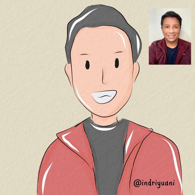 Draw cartoon potrait from your photo by Indriyuani | Fiverr