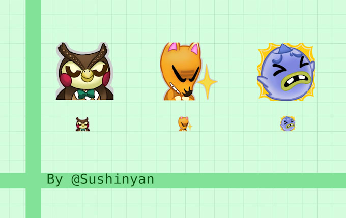 Give you animal crossing twitch emotes by Sushinyan | Fiverr