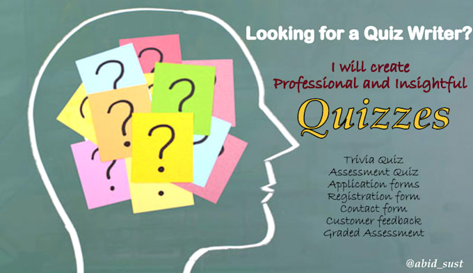 Write insightful quiz questions on any topic with answers by Abid_sust ...