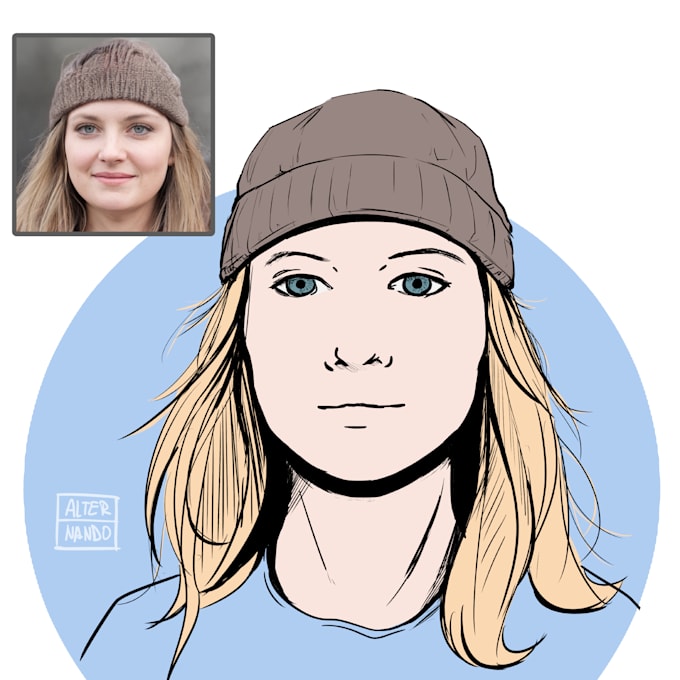 Draw and convert your photo in a cartoon drawing by Alternando | Fiverr