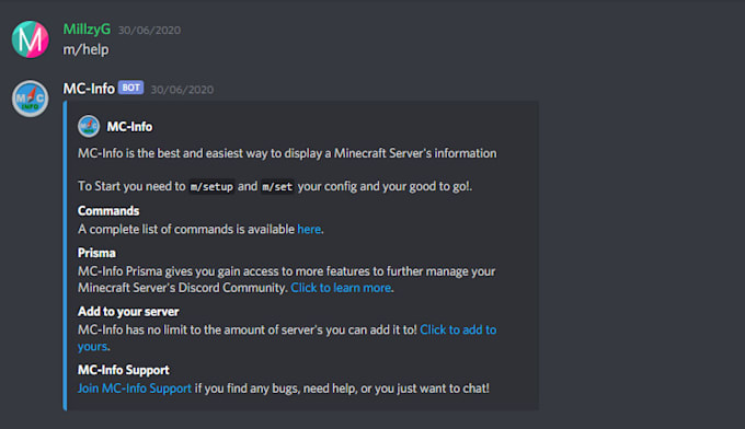 Make you a custom discord bot with node js by Millzyg | Fiverr