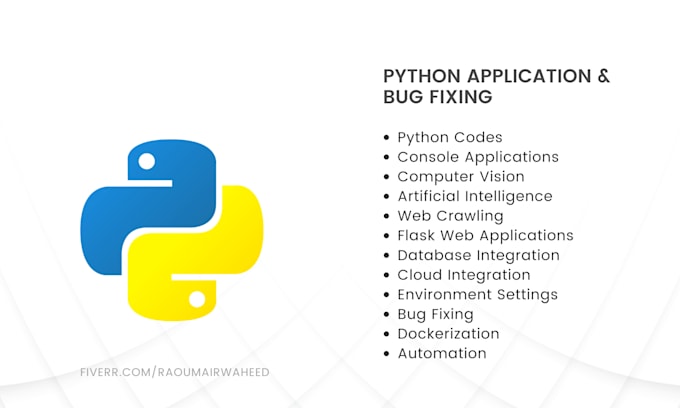 Do your python programming tasks, projects, and error fixing by Raoumairwaheed | Fiverr