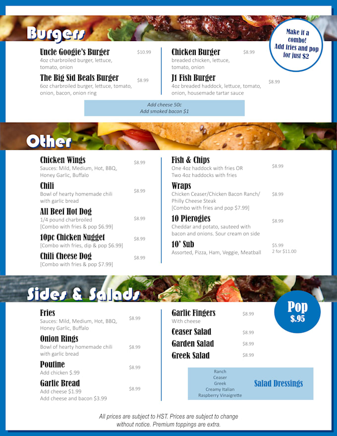 Create an ideal menu for your restaurant by Pindas | Fiverr