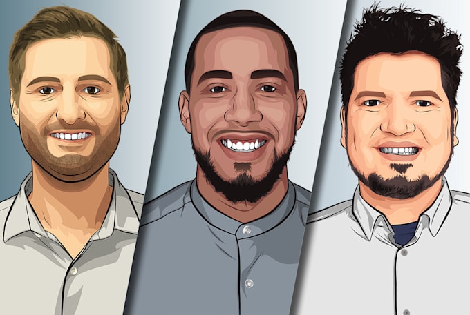 Draw amazing vector cartoon character of your company members by ...