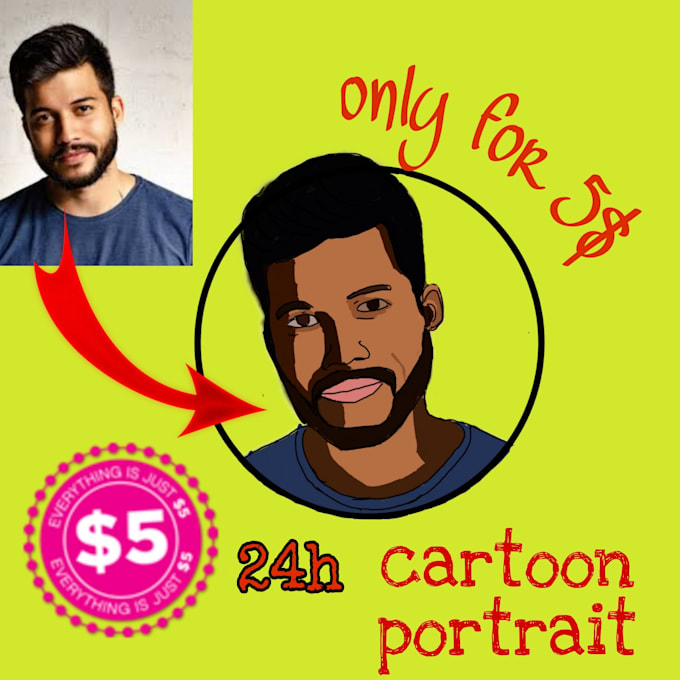 Transform your photo into cartoon portrait by Moha45 | Fiverr