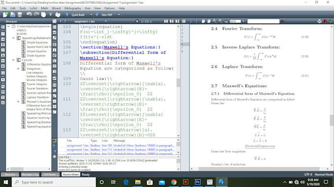 Create report,document in latex with maths equation by Rohitstha | Fiverr