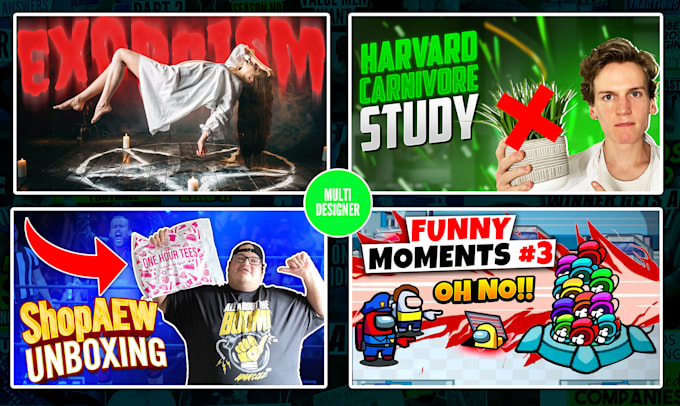 Design clickbait youtube thumbnail in 1 hour by Multi__designer | Fiverr