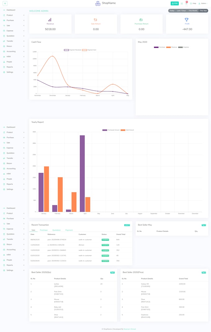 Provide a web based erp,hrm,pos and inventory system by Noamanahmed ...