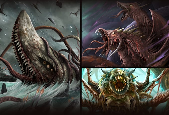 Draw fantasy creature concept art illustration by Tombkick | Fiverr
