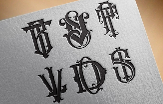 Make awesome vintage victorian initials monogram by Widodo_santoso | Fiverr