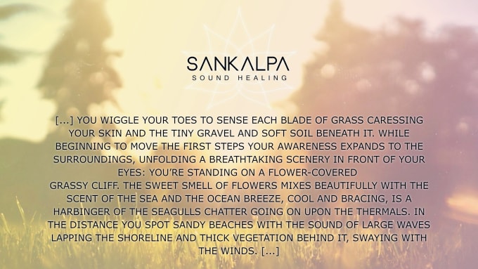 Write a custom guided visualization or self hypnosis script by Sankalpa ... Write a custom guided visualization or self hypnosis script by Sankalpa ...