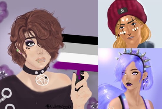 Do chibis, anime, semirealistic art by Sunakooo_ | Fiverr