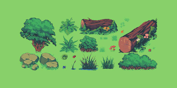 Draw pixel art game sprites by Olgavolkova | Fiverr