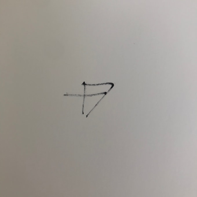 Draw the legitimate one symbol on a white piece of paper by ...