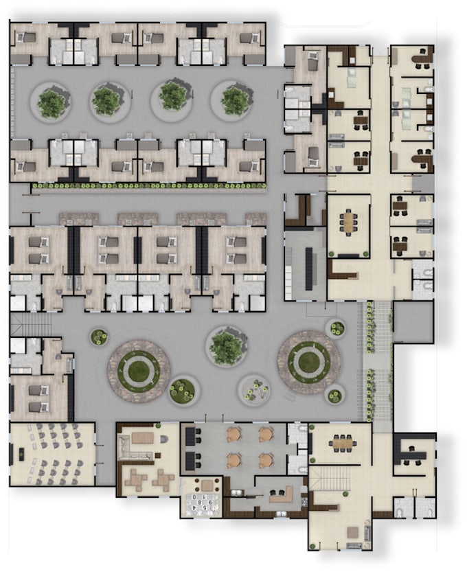 Render 2d floor plan, elevation and section in photoshop by ...