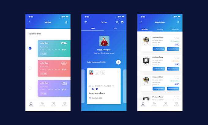 Design creative mobile app ui design by Creativemythics | Fiverr