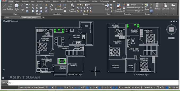 Design an architectural house plan, floor plan in autocad by Sibytsoman ...