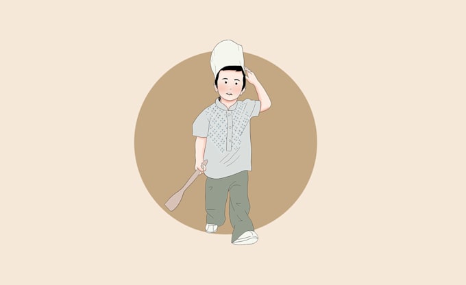 Draw minimalist cartoon of you or your fiend by Dfikar26 | Fiverr