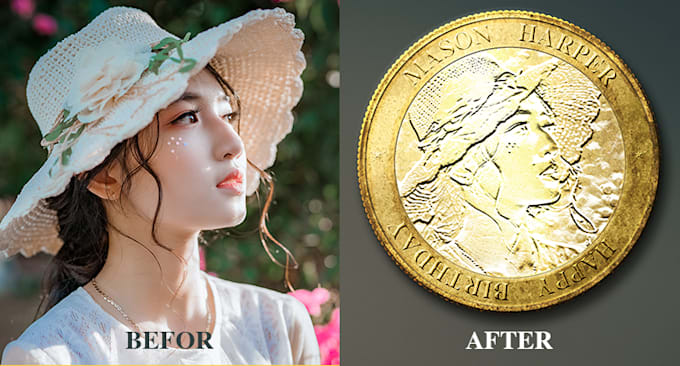 Design a stunning portrait coin in 12 hours by Emanalshawa | Fiverr