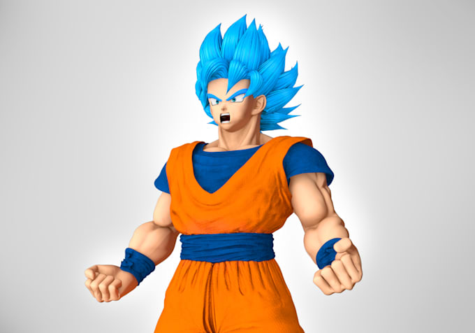 Goku 3d model rig by Zampvers