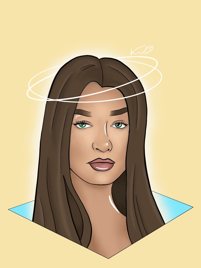 Draw portrait of you from your photo in insta style by Karlisstas | Fiverr