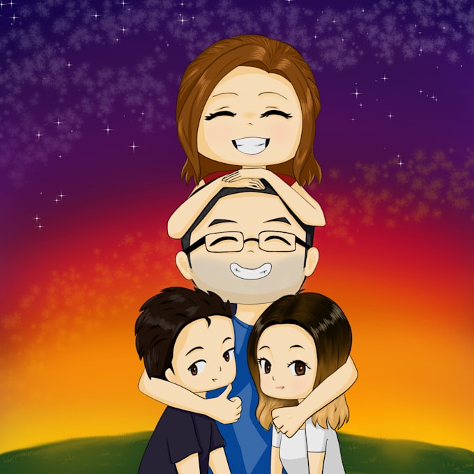 Draw digital art in chibi style for you by Gqdraws | Fiverr