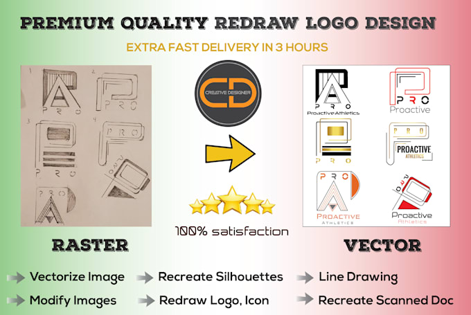 Redraw, modify and edit logo, image to vector in few hours by ...