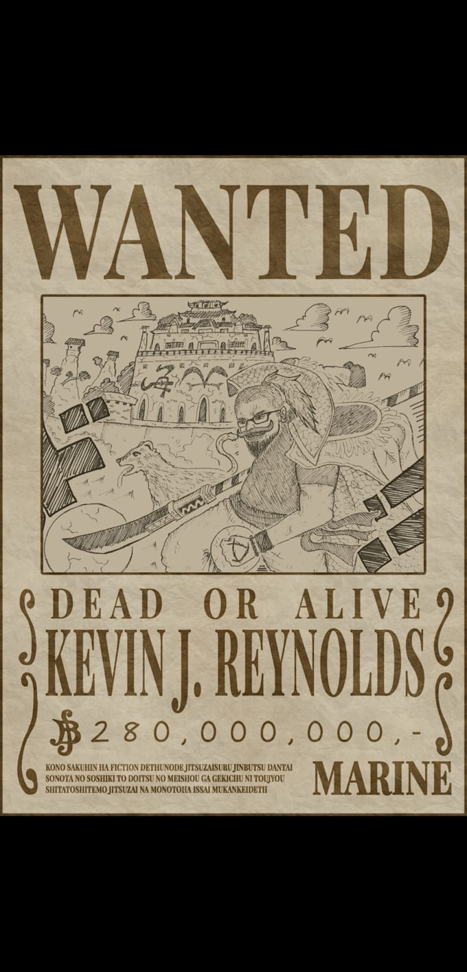 Draw wanted poster onepiece,dragonball,naruto etch style by Farhan ...