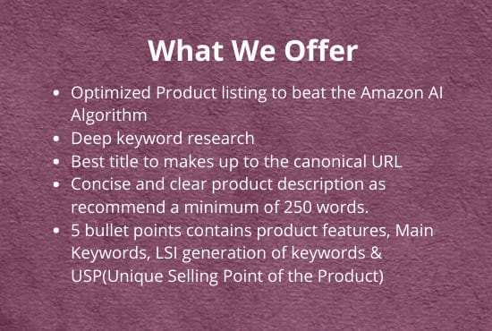 Write seo optimized amazon fba product listing and description by ... Write seo optimized amazon fba product listing and description by ...