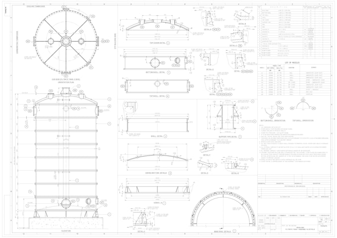Storage tank manufacturing and fabrication drawing by Deepak_026 | Fiverr