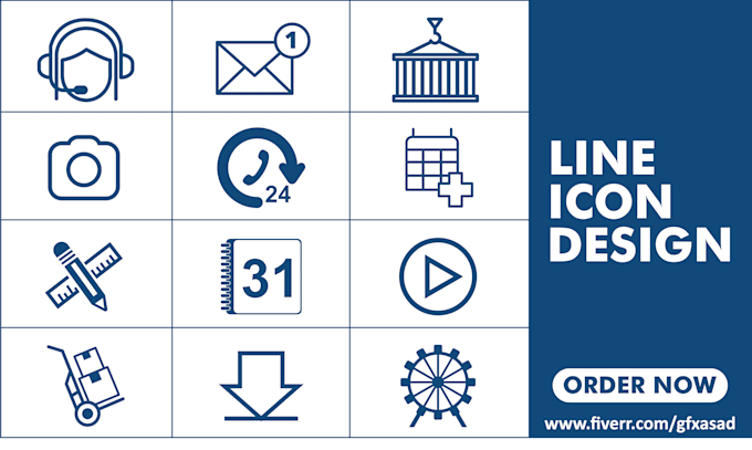 Design a unique, simple, and modern custom vector icon set by Gfxasad ...