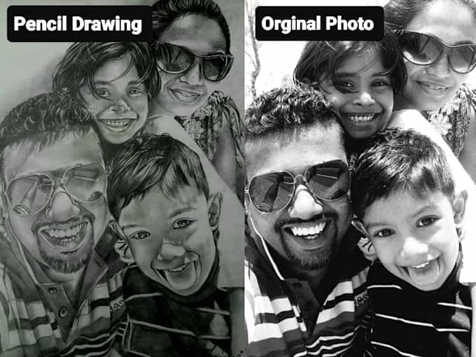 Draw amazing realistic pencil portrait from photo by Sithuwama_ | Fiverr