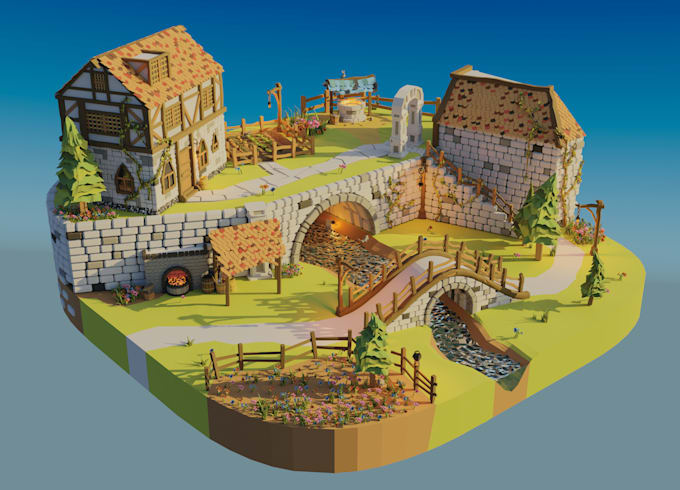 Create unique 3d low poly game environments and renders by Code ...