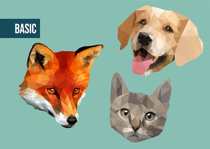 Design low poly, 2d polygonal vector illustration by Nicollesonego | Fiverr