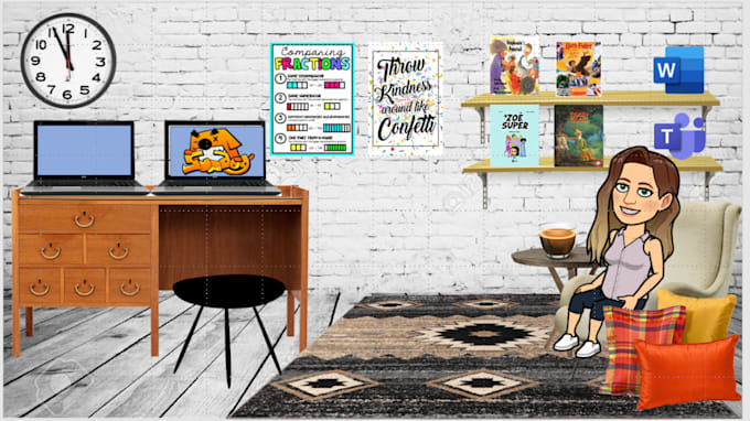 Create a bitmoji virtual classroom for you in english or french by ...