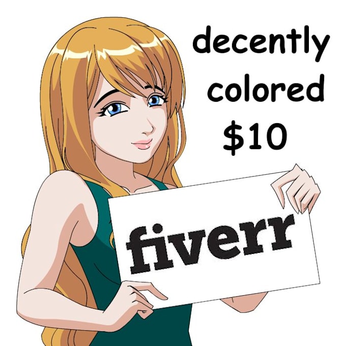 Draw anime holding a sign of your message,logo by Pinoytoons | Fiverr