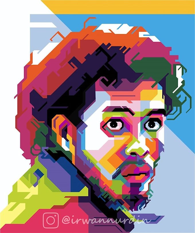 Draw your photo into wpap portrait 45 degree style by Irwann21 | Fiverr