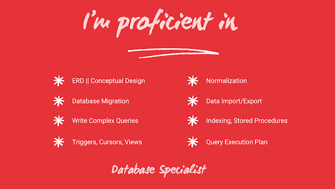 Do complex database design and optimize sql database queries by ...