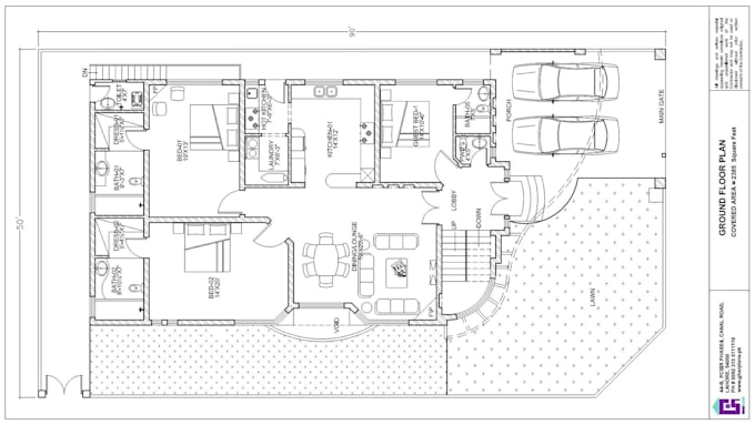 Sketch your dream home on autocad 2d 3d floor plans by Pakloyl | Fiverr
