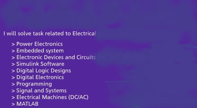 Solve electrical and electronics engineering related tasks by ... Solve electrical and electronics engineering related tasks by ...
