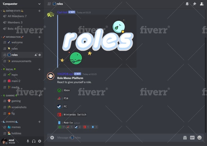Create an awesome discord server for you by Onequid | Fiverr
