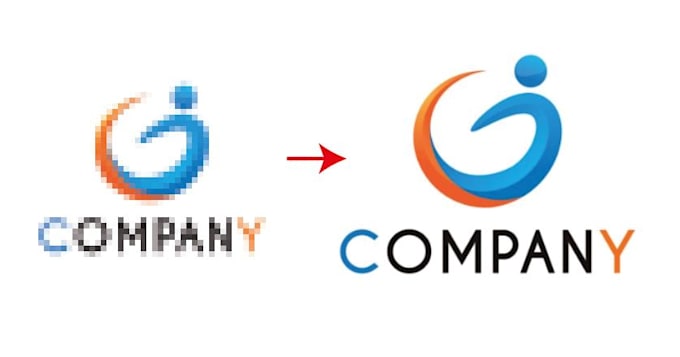 Vectorise logo from low resolution to high resolution, vectorize in ...