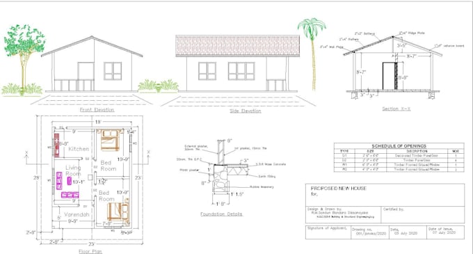 Do architectural designs with autocad and revit, exterior, interior by Sandunravi | Fiverr