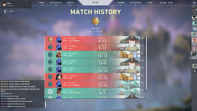 Help you get to silver 3 in valorant by Jonyboy713 | Fiverr