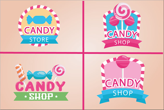 Design 2 unique candy,sweets shop logo by Ewideworld | Fiverr