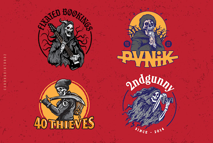 Create retro dark art logo style by Candrabintoro2 | Fiverr