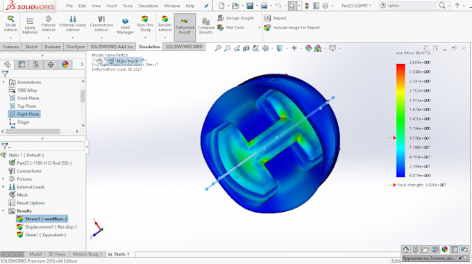 Do fea finite element analysis of 3d models in solidworks by Engineers ...