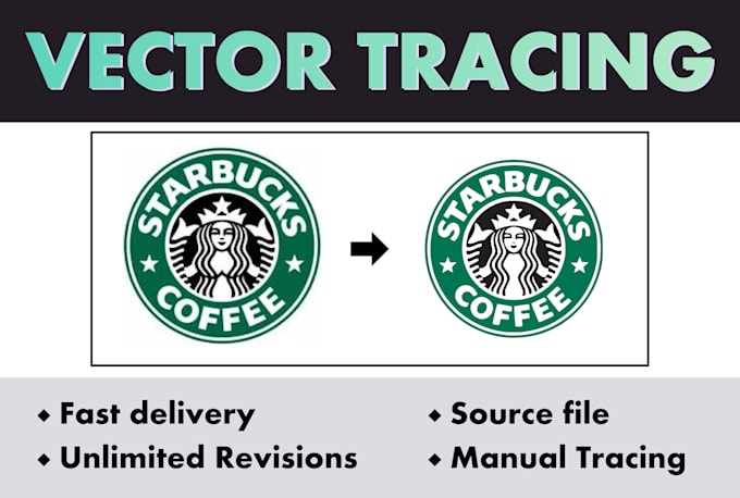 Trace or redraw your low res logo to vector format by Shiranso | Fiverr