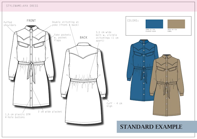 Draw a flat fashion sketch of your garment by Masketchdesign | Fiverr